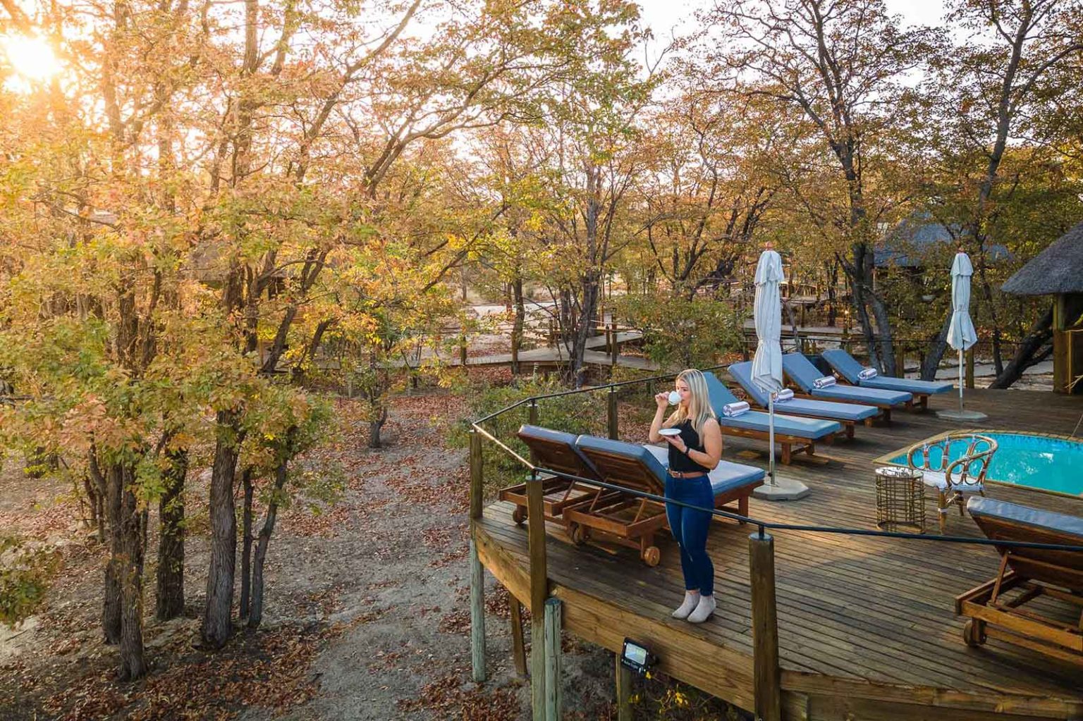 Mankwe Tented Retreat Pool Platform - Sun Destinations Safari